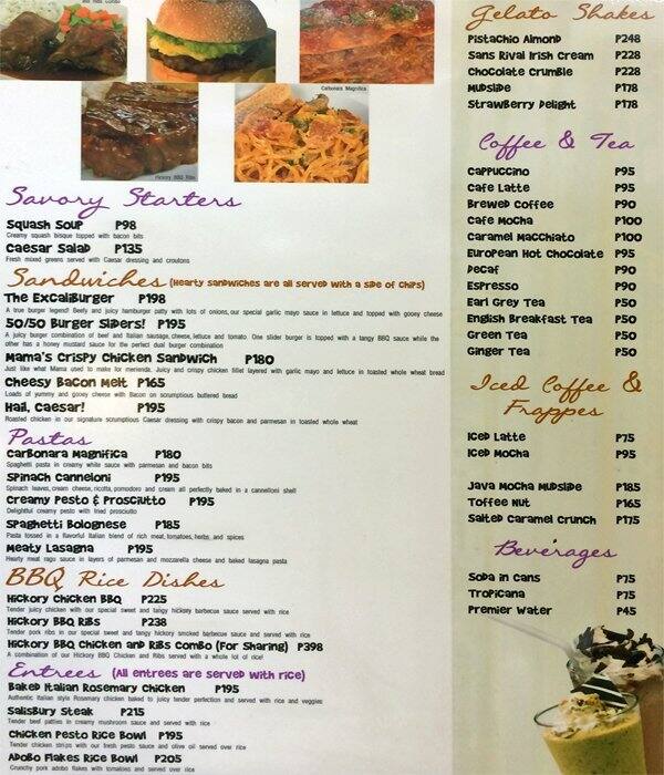 Menu at Cara Mia Cakes & Gelato desserts, Taguig, Venice Piazza