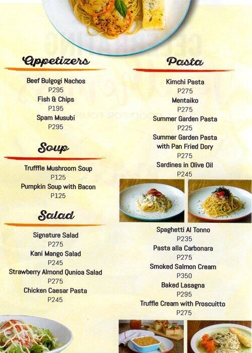 Carta de Cafe Shibuya, Makati, Glorietta 2