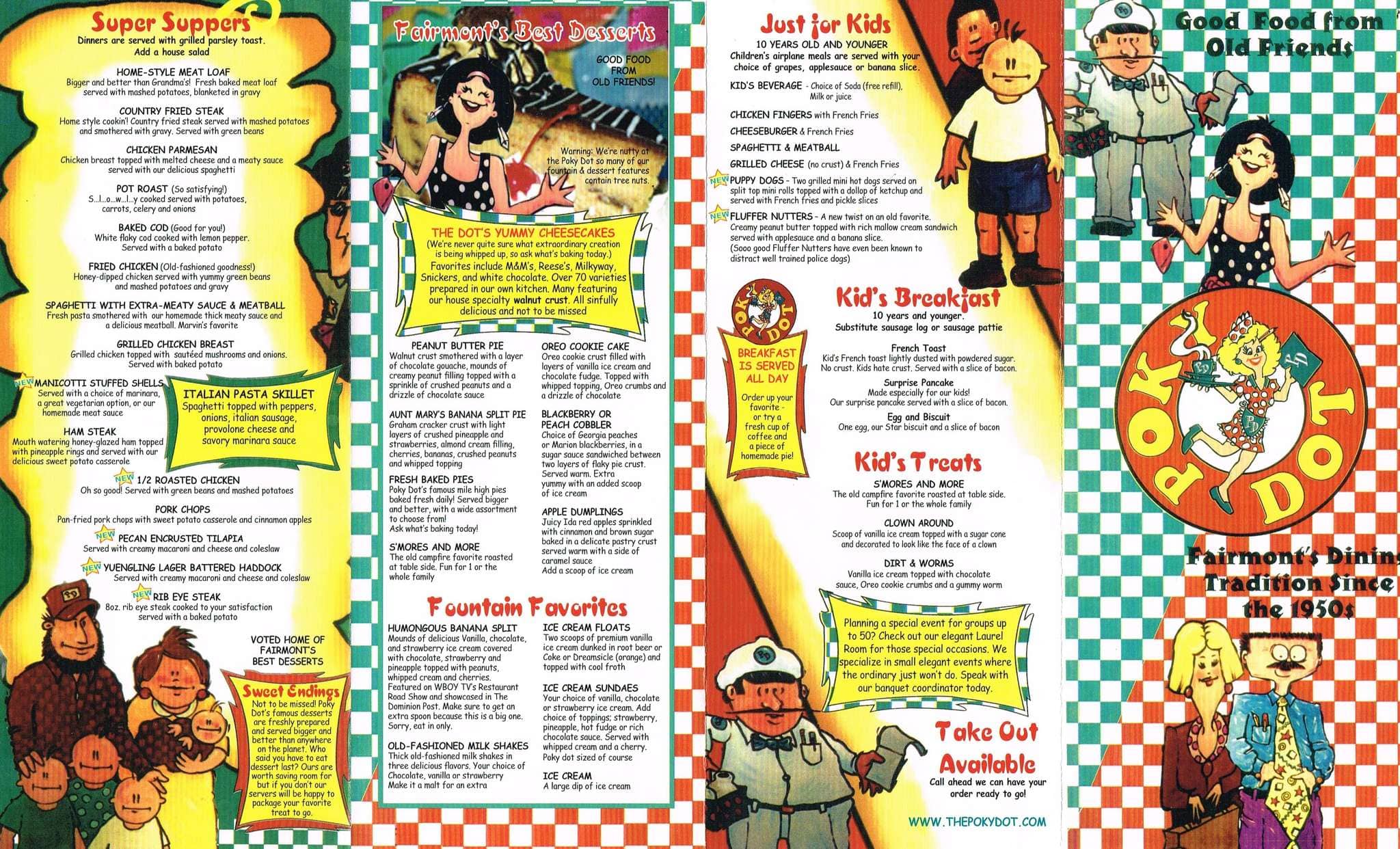 Menu at Poky Dot restaurant, Fairmont