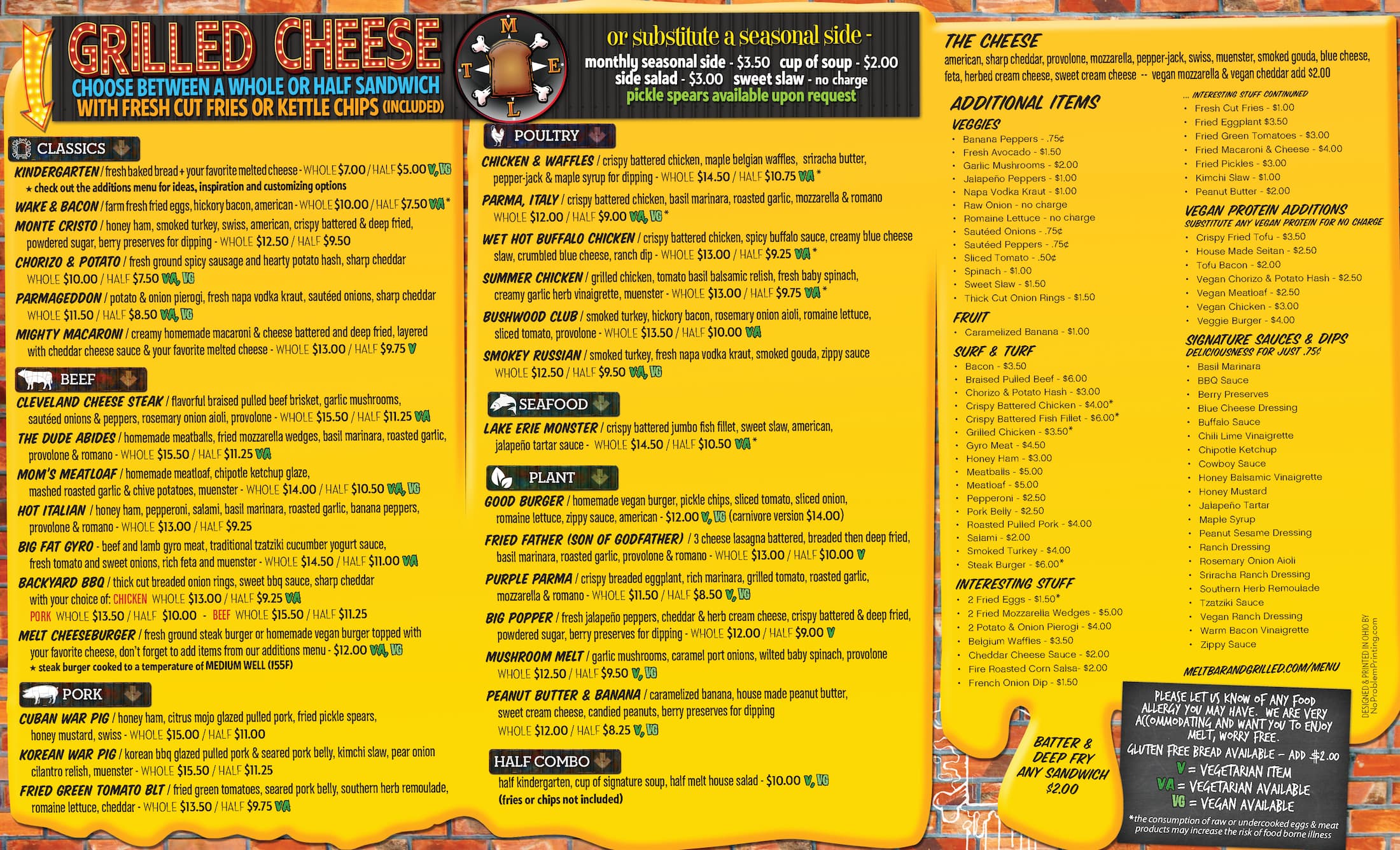 Menu at Melt Bar and Grilled, Columbus, Worth Ave