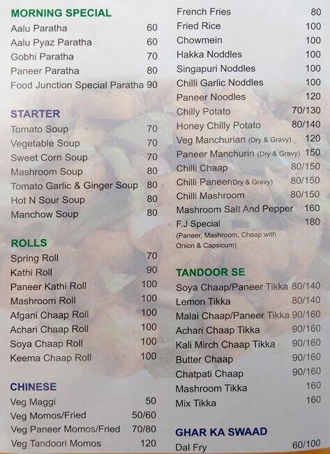 Food Junction Menu, Menu for Food Junction, Sector 22, Gurgaon - Zomato