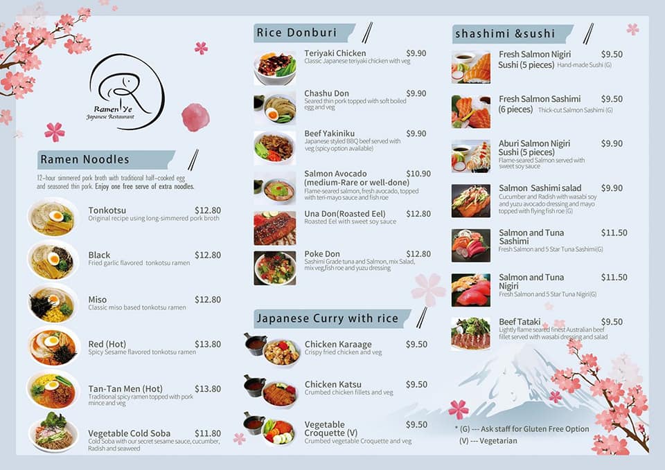 Menu at Ramen Ye restaurant, Jamboree Heights