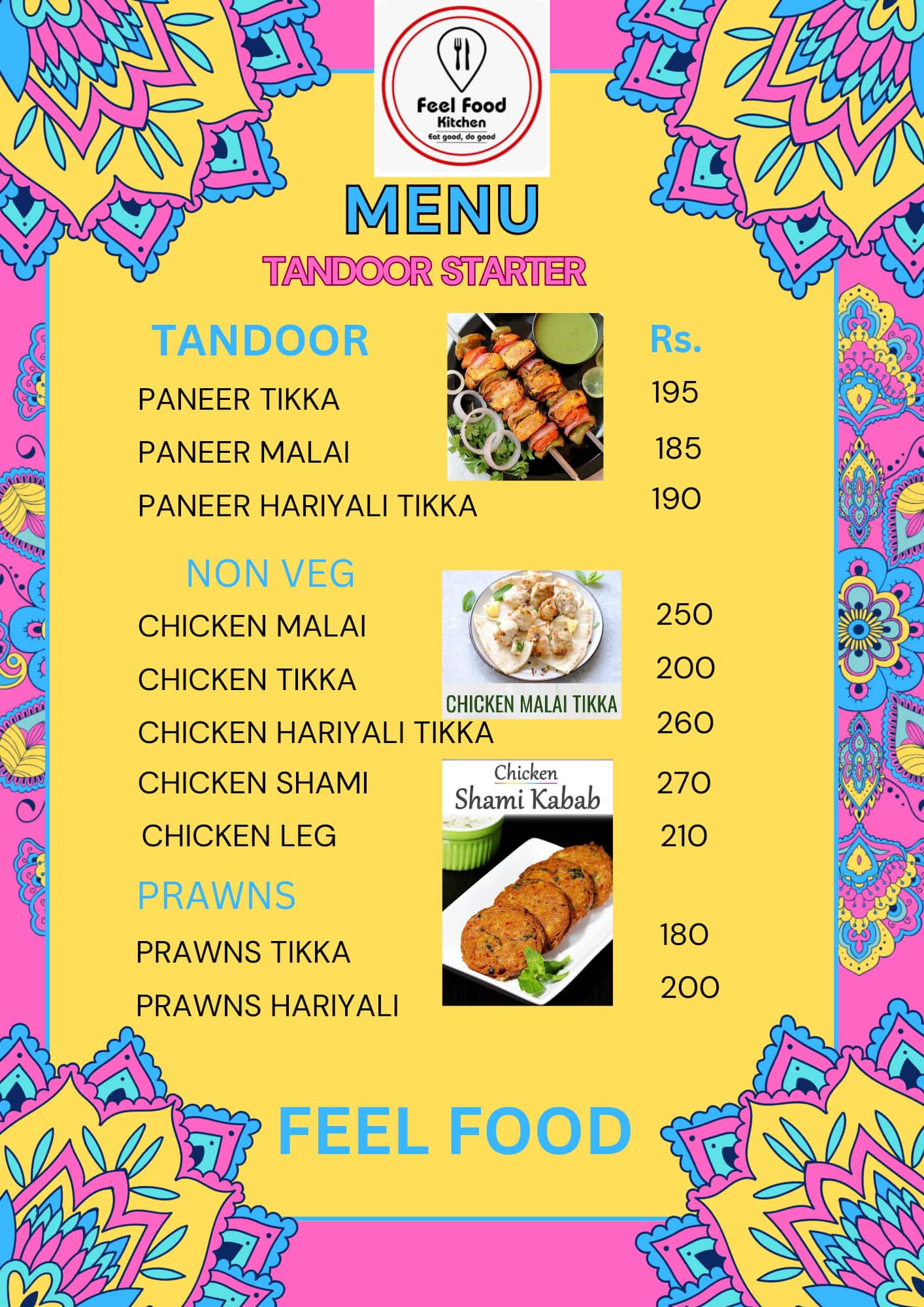 Menu of Feel Food, Borivali West, Mumbai