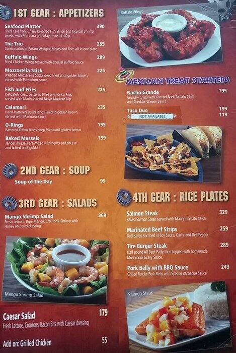 Red Engine Diner Menu, Menu for Red Engine Diner, Tagaytay City ...