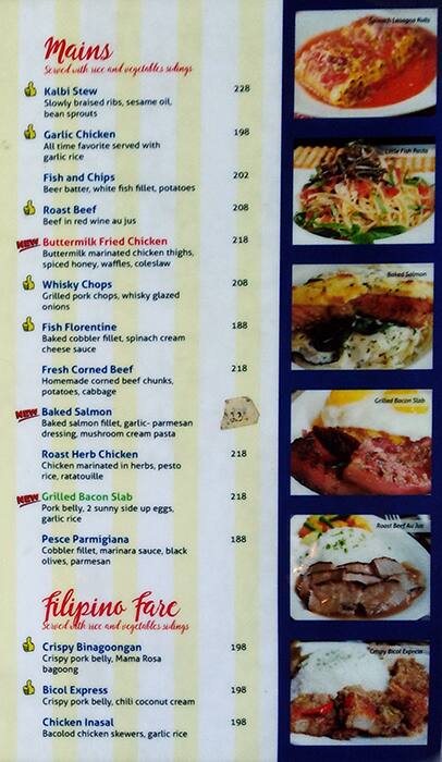 Menu at ROC (Restaurant of Choice), Quezon City