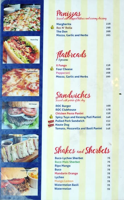 Menu at ROC (Restaurant of Choice), Quezon City