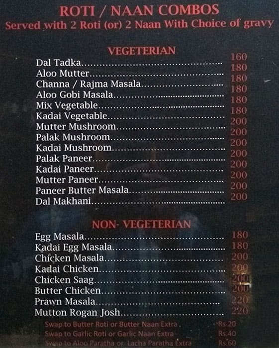 Menu at Moti Mahal Delux, Chennai, Ambit IT Park 32