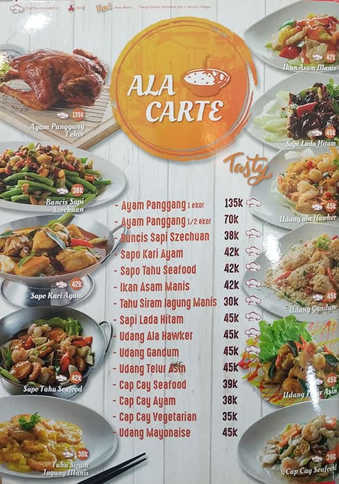 Menu at Hawker House Of Cuisine restaurant, Jakarta