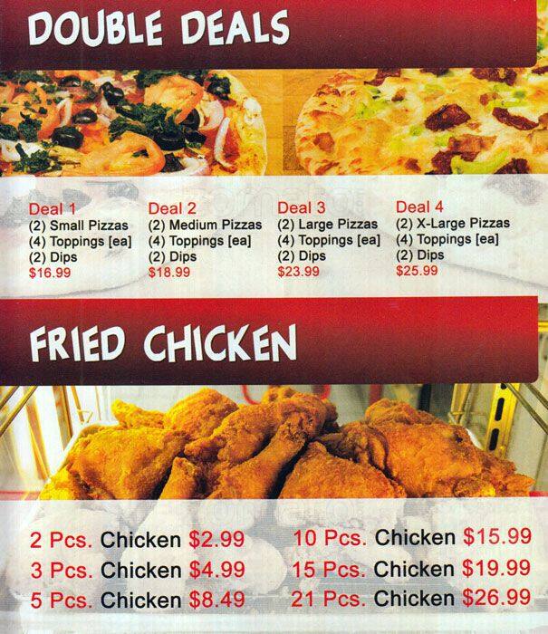 Menu at Bismillah Pizza pizzeria, Toronto