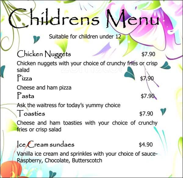 Menu at Armadillos Restaurant, Prebbleton