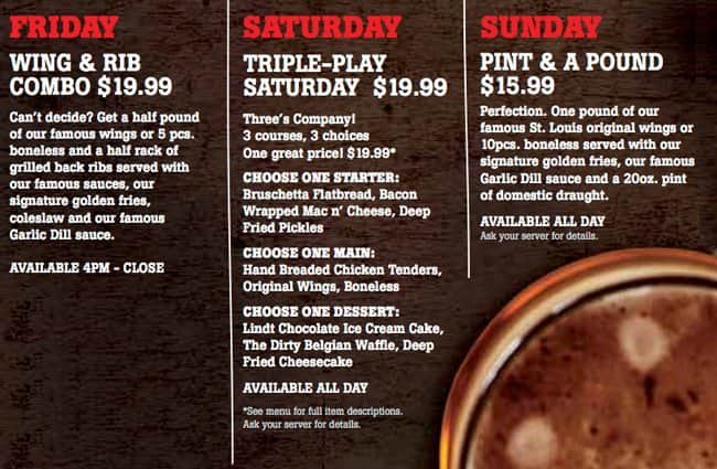 Menu at St. Louis Bar & Grill, Toronto, 808 York Mills Rd Unit A-24