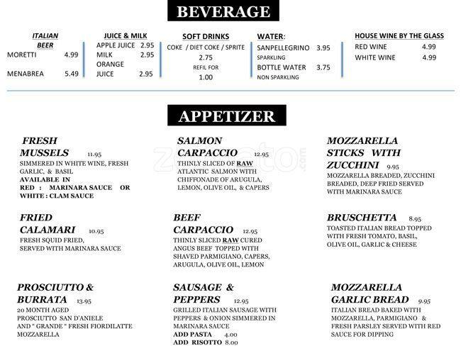 Menu at Two Brothers pizzeria, Kendall West