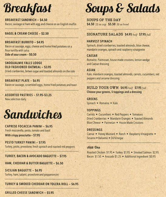 Menu at Clipper Café cafe, Seattle