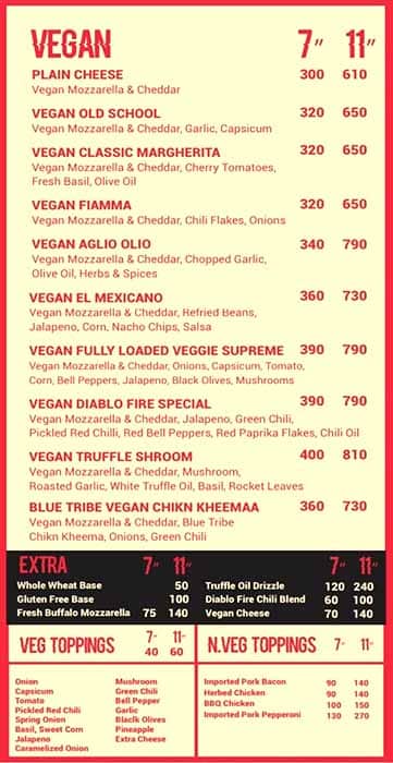 Menu at Diablo Pizza, Mumbai