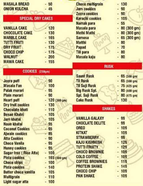 Menu at BUNNY BAKERS, Faridabad, Shup no.1 Basement