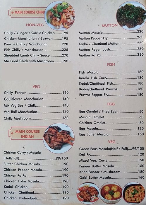 Menu at Cafe Alfaham, Chennai, 185