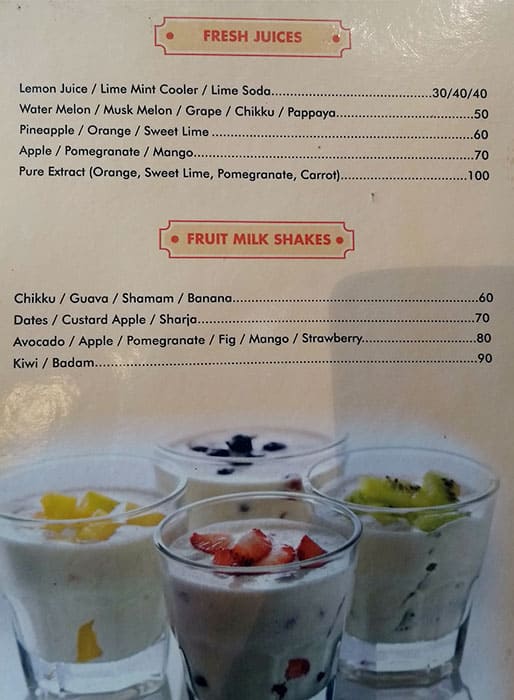 Menu at Cafe Alfaham, Chennai, 185