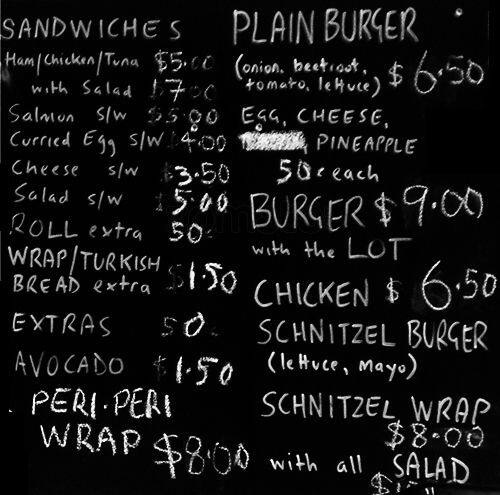 Menu at Silver Beach Cafe, Post Office & Newsagency, Kurnell