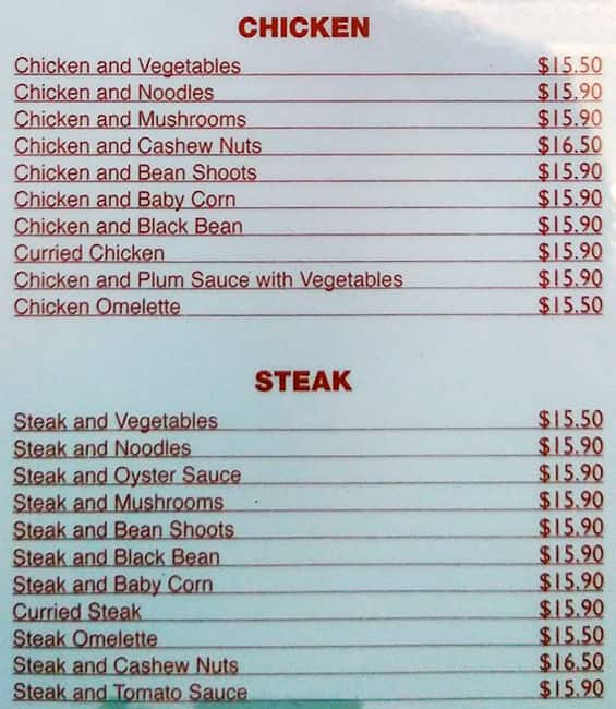 Menu at Diamond Chinese Restaurant, Heidelberg