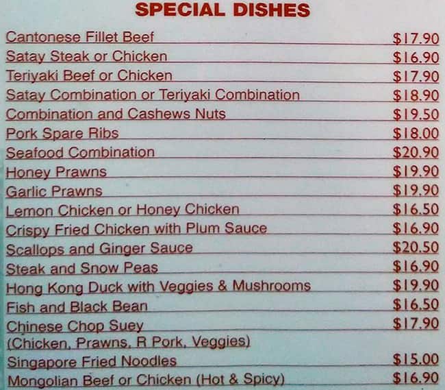 Menu at Diamond Chinese Restaurant, Heidelberg