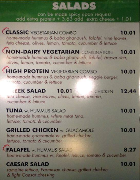 Menu at Eva's pub & bar, New York City, 11 W 8th St