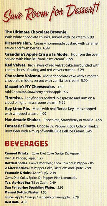 Menu at Picasso's pizzeria, Dallas, Dallas Pkwy