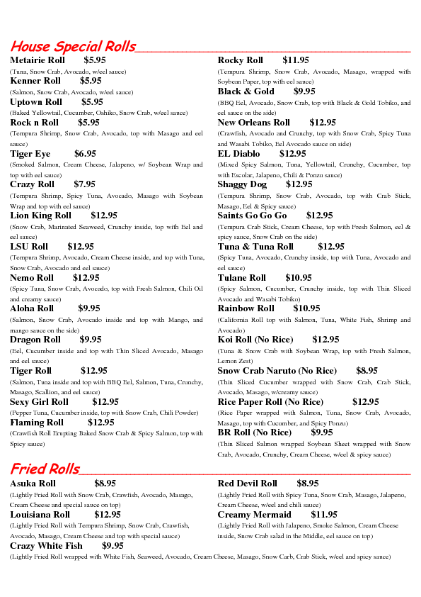 Asuka Sushi & Hibachi, Gert Town, New Orleans - Urbanspoon/Zomato