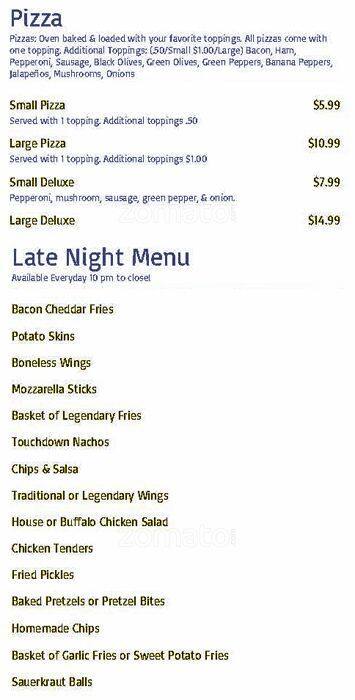 Menu at Legends Sports Pub & Grille, Fairborn