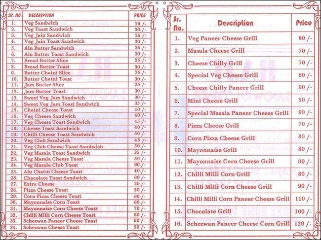 Raju Sandwich Corner Menu, Menu for Raju Sandwich Corner, Hiranandani ...