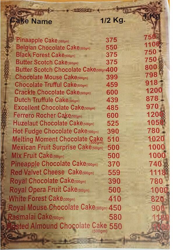 Menu of Cakes S More, Mira Road, Mumbai