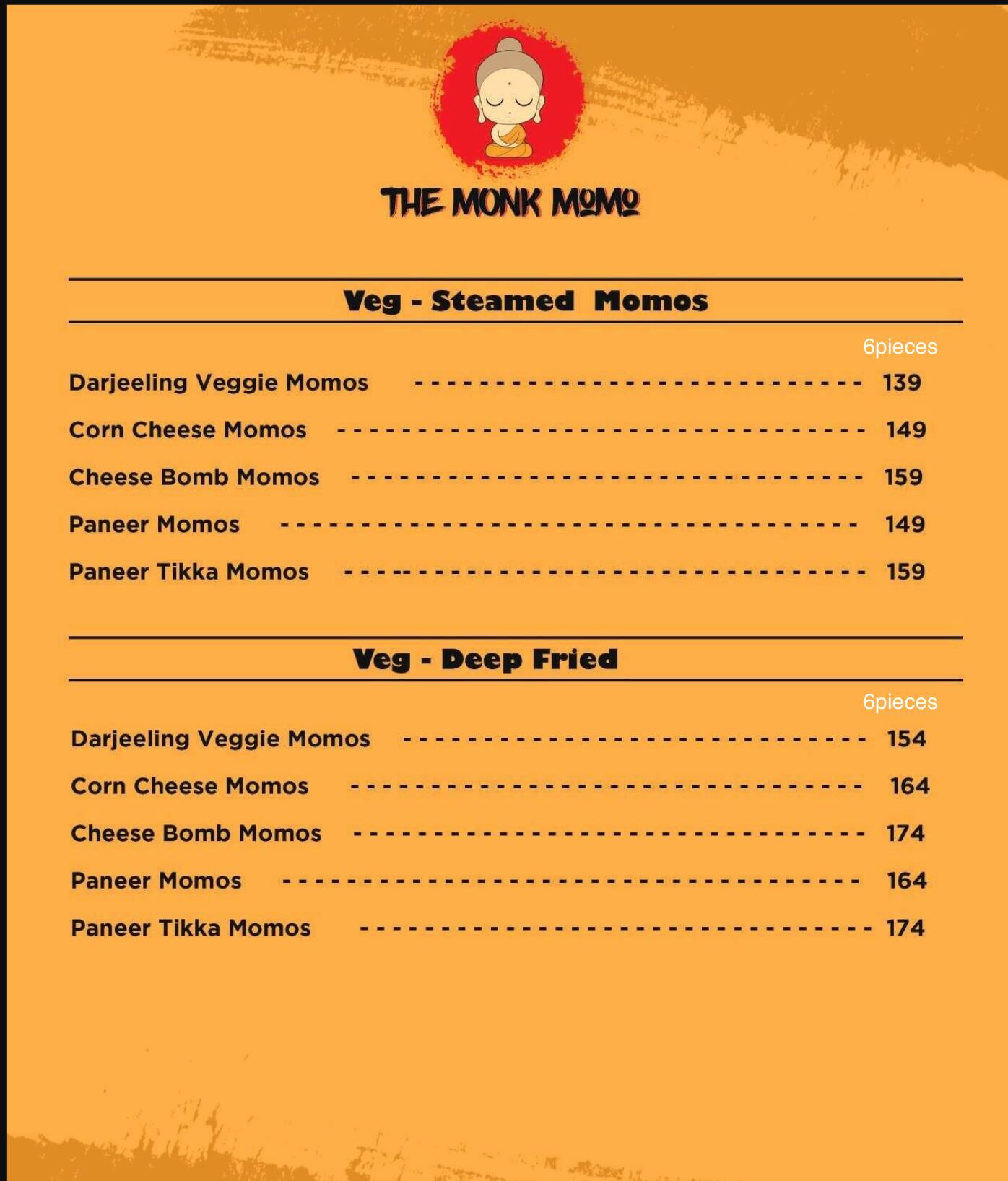 Menu of Monk Momo, Ghatkopar East, Mumbai