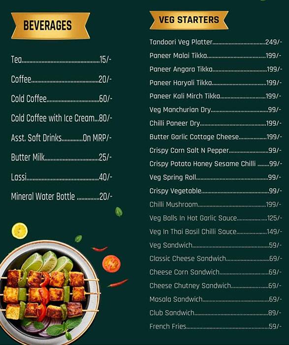 Menu of The Indian Palate, Vijay Nagar, Indore