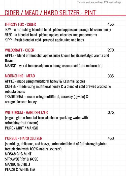 Menu at Smoke House Deli Nesco, Mumbai