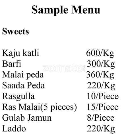Shree Krishna Sweets Menu, Menu for Shree Krishna Sweets, Kasarvadavli ...
