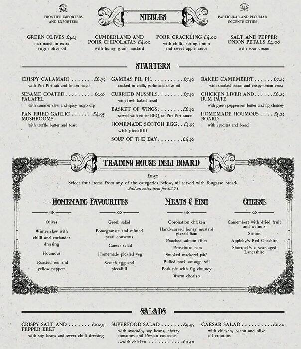 The Trading House Menu, Menu for The Trading House, City of London ...