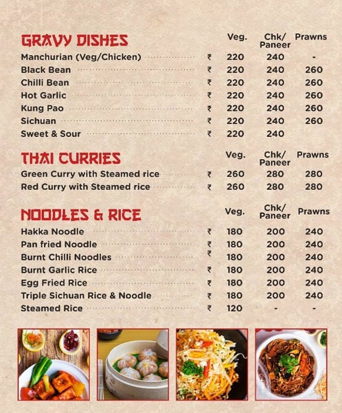 Menu at Pan Of Asia, Mumbai, Marol Cooperative Industrial Estate