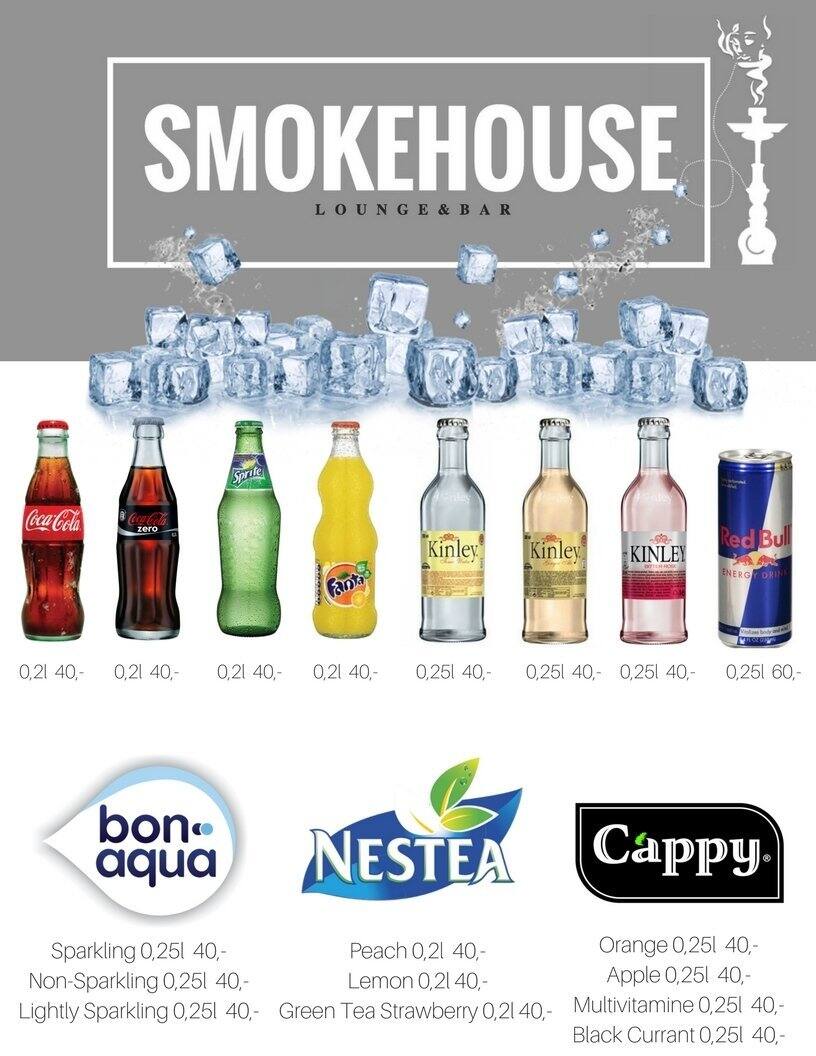 Menu at Smokehouse Shisha Lounge & Bar, Prague, Italská 25