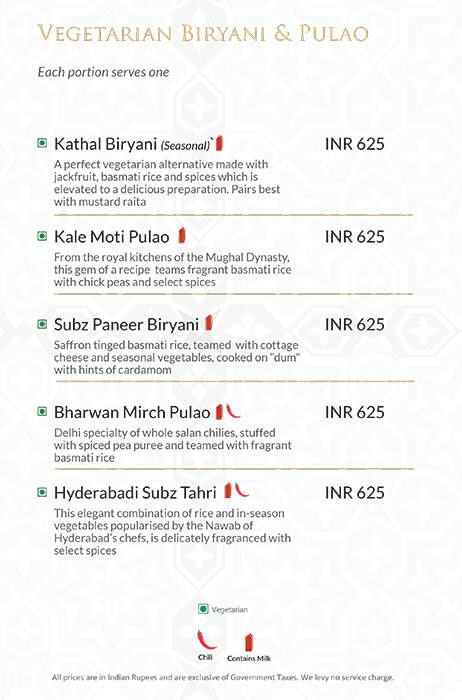 Menu at ITC Gardenia - Biryani and Pulao Collection, Bengaluru