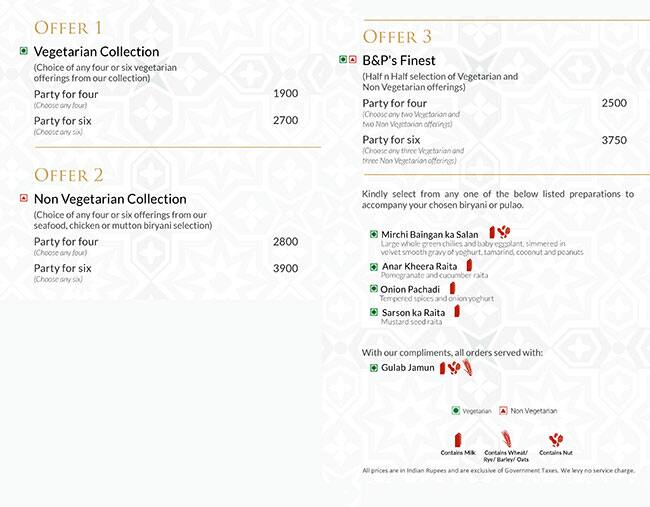 Menu at ITC Gardenia - Biryani and Pulao Collection, Bengaluru