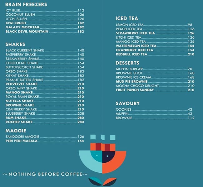 Menu at Nothing Before Coffee Kota, Kota, 87 A