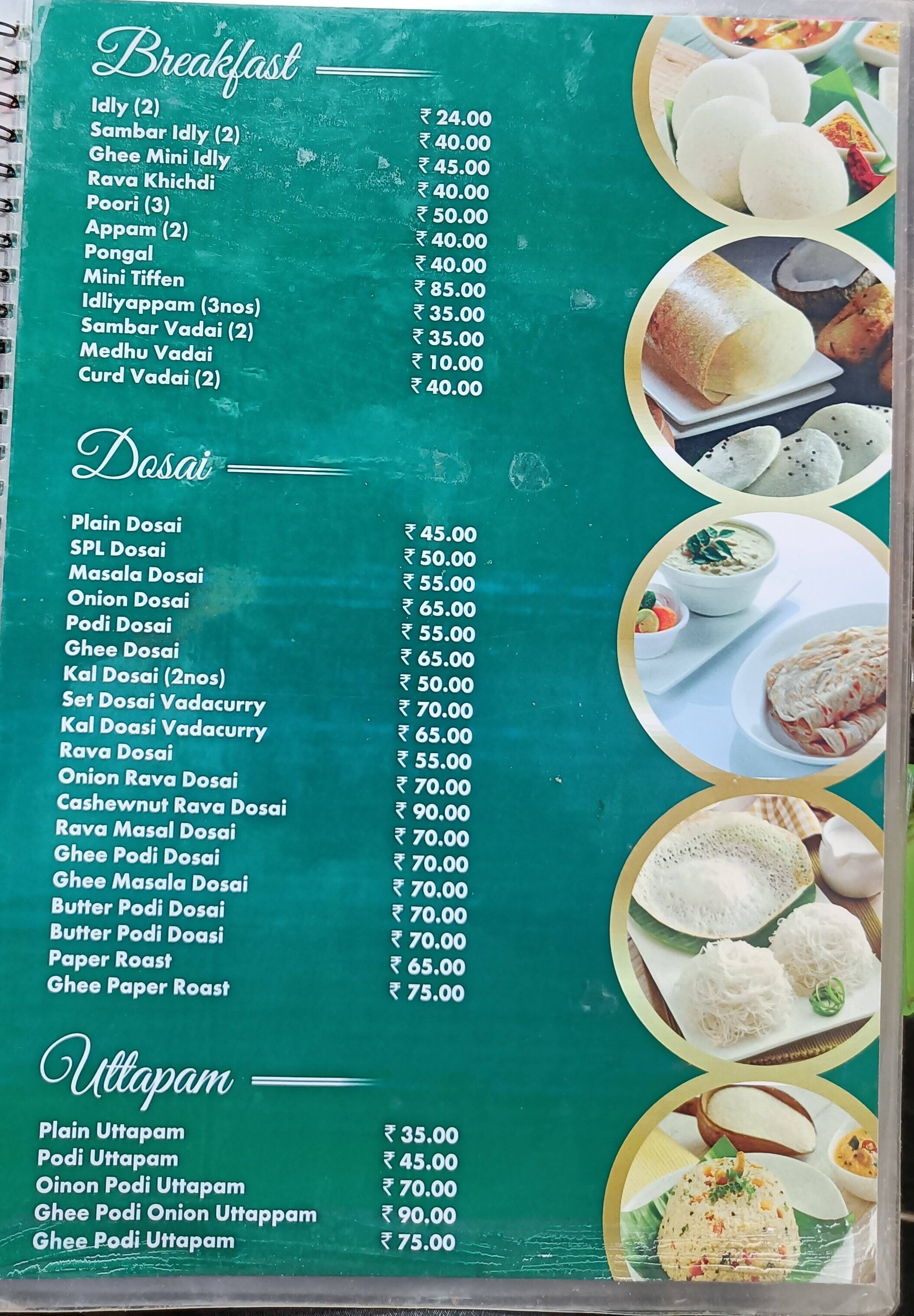 Menu at MICHAEL UNAVAGAM, Chennai, a 89