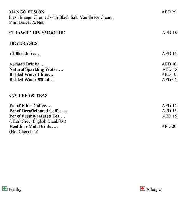 Menu at Aura Coffee Shop cafe, Dubai, Al Seba Street