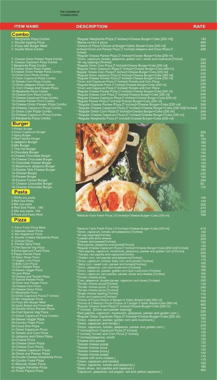 Menu of Freedom Pizza, Khora Colony, Noida