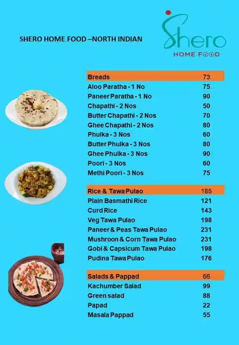 Menu of Shero Home Food, Madhavaram, Chennai