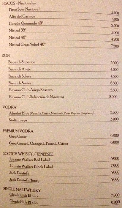 Carta del restaurante Restoran Le Due Torri, Santiago, Isidora ...