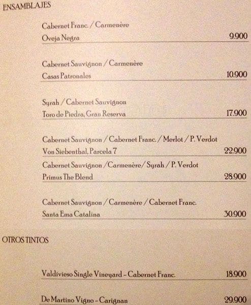 Carta del restaurante Restoran Le Due Torri, Santiago, Isidora ...