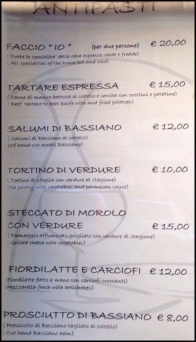 Trattoria da Danilo a Roma: Foto del Menu con Prezzi - Zomato Italia