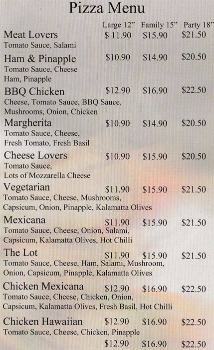 Menu at Afghan Flavour restaurant, Salisbury
