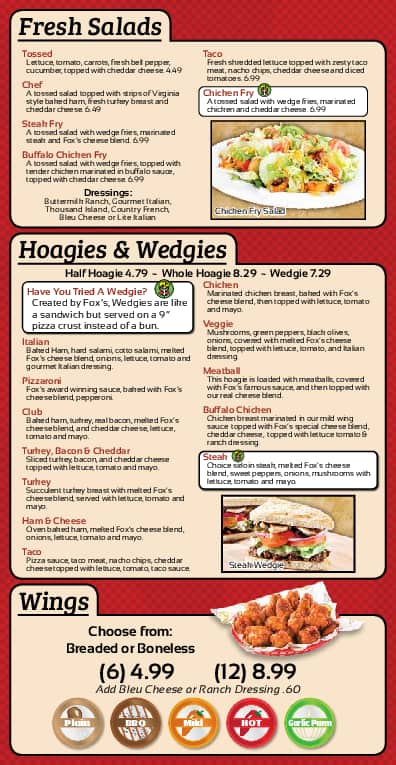 Fox's Pizza Den Menu, Menu for Fox's Pizza Den, Aurora, Chicago ...