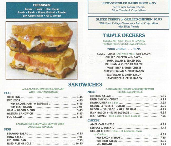 Menu at Fame Diner restaurant, New York City, Grand Ave
